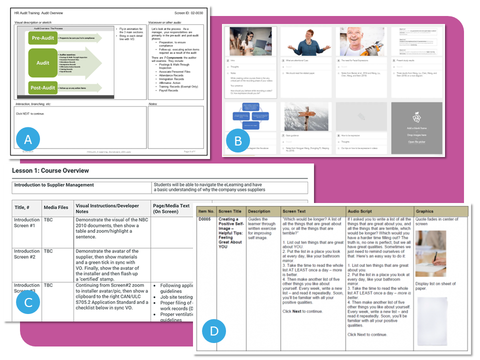 Storyboard Template For Online Course CollegeLearners Storyboard Template For Online Course CollegeLearners