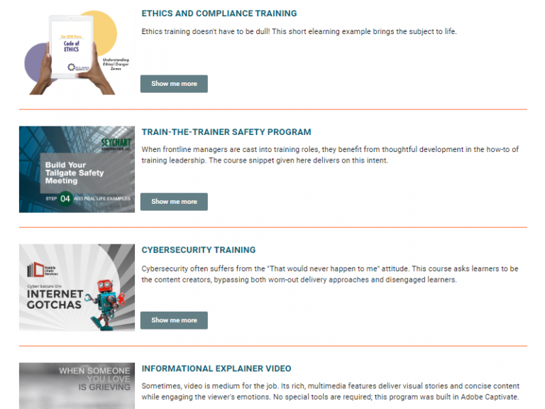 eLearning Portfolio Examples | Instructional Design Portfolio Examples