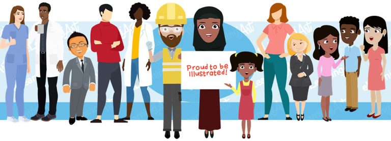 Illustrated and Cartoon Characters for eLearning and Presentations